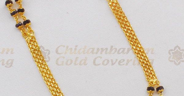 CCRY11 - 24 Inches Double Line Gold Plated Jewelry With Black Crystal ...