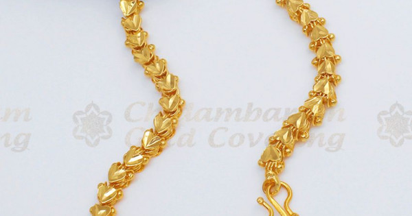 CDAS06 - 24ct Pure Gold Plated Chain Traditional Kerala Jasmine Hearts ...
