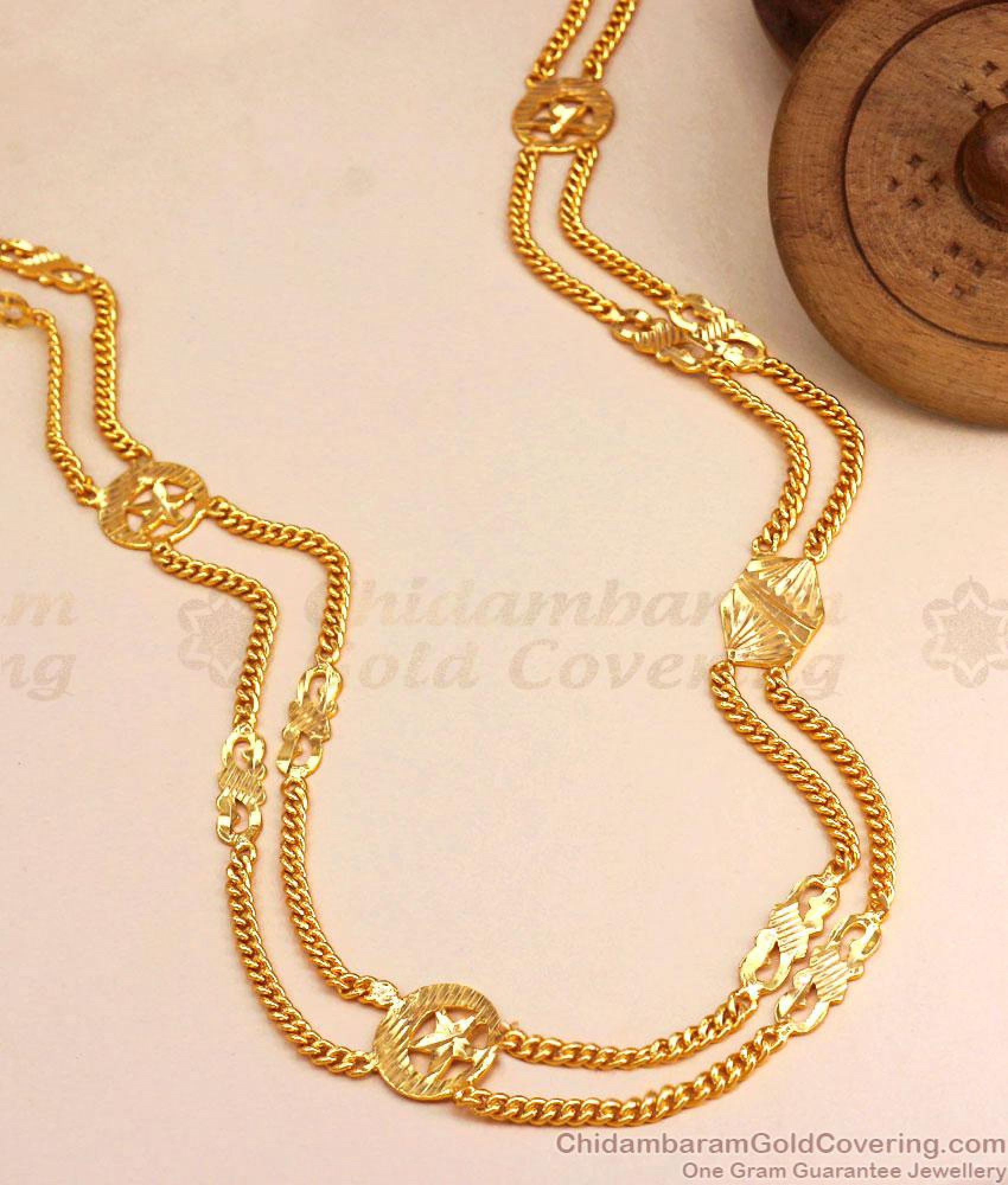 CGLM103 Traditional Islamic Malai Gold Plated Retta Patta Chain