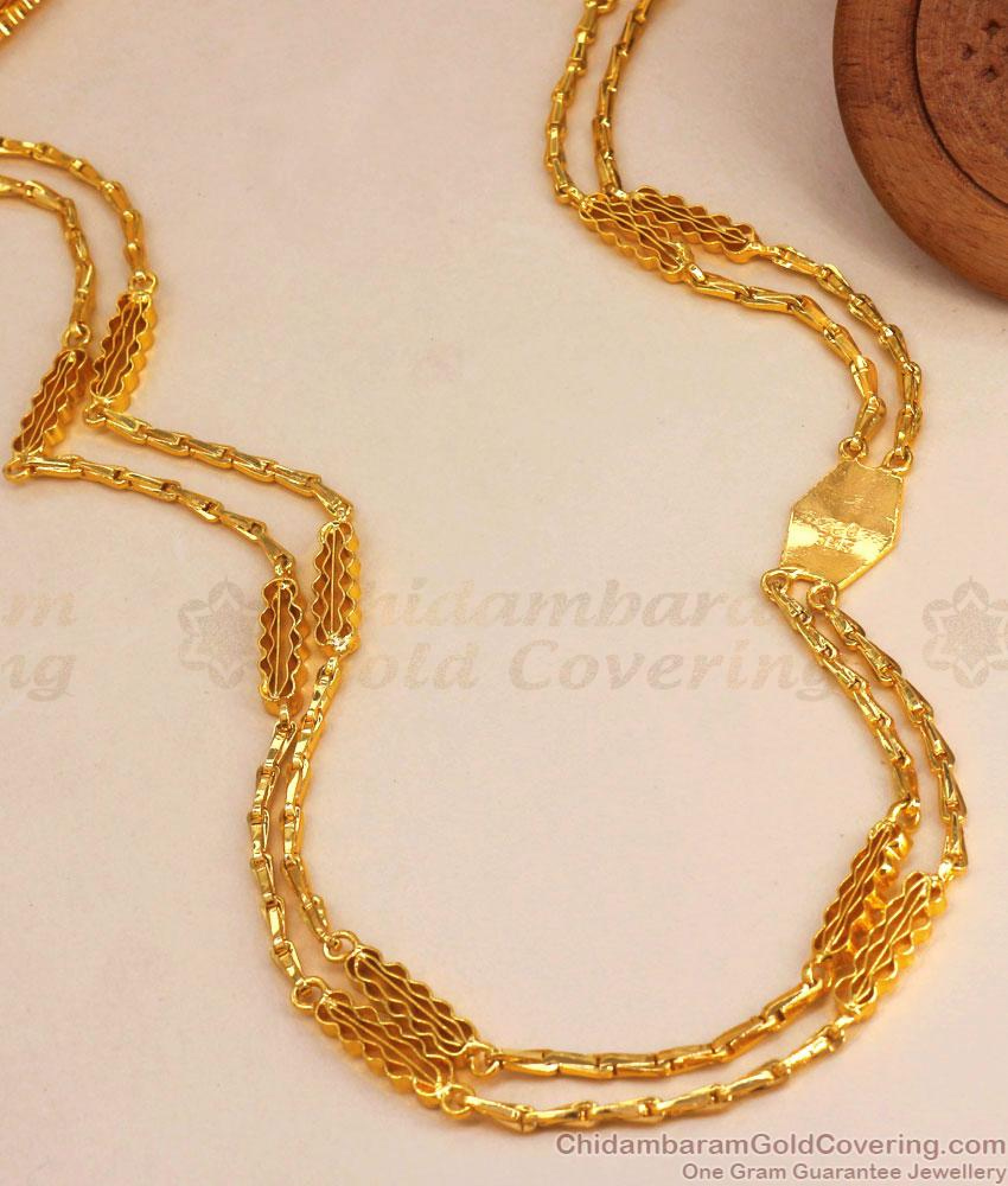 CGLM106 New Arrival 1 Gram Gold Rettai Vadam Chain Daily Use Design