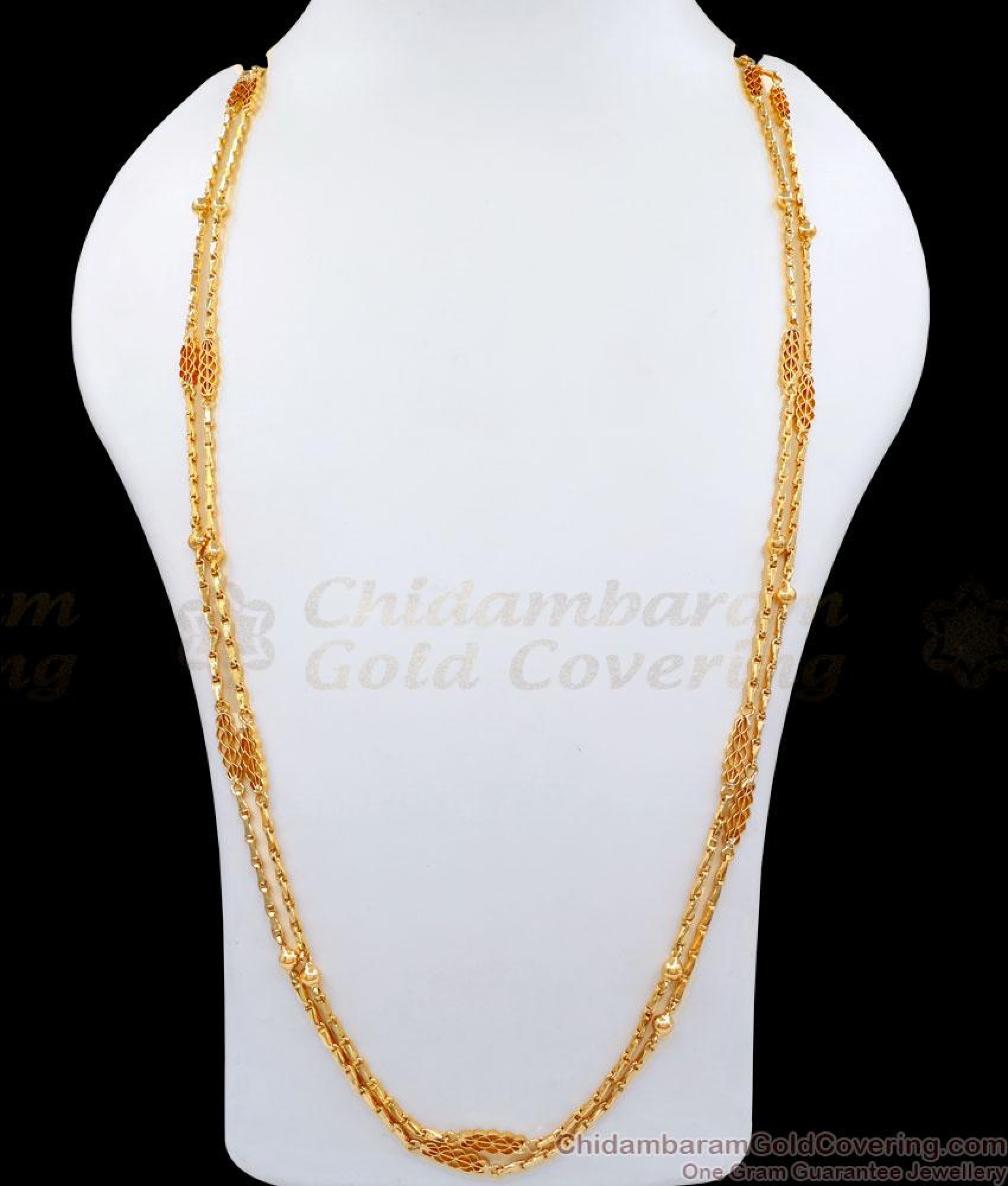 CGLM106-Lg 30 Inch Long New Arrival 1 Gram Gold Rettai Vadam Chain ...