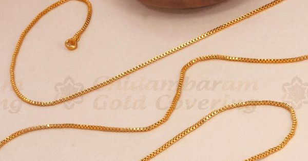 CGLM112 Very Thin Cubic Design Gold Chain For Regular Use