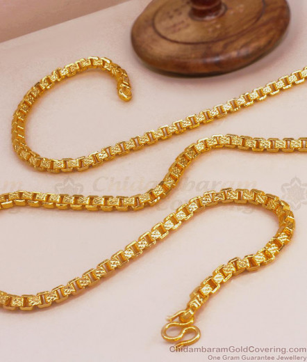 CGLM83 Latest Spiral Hollow Design One Gram Gold Chain For Daily Wear