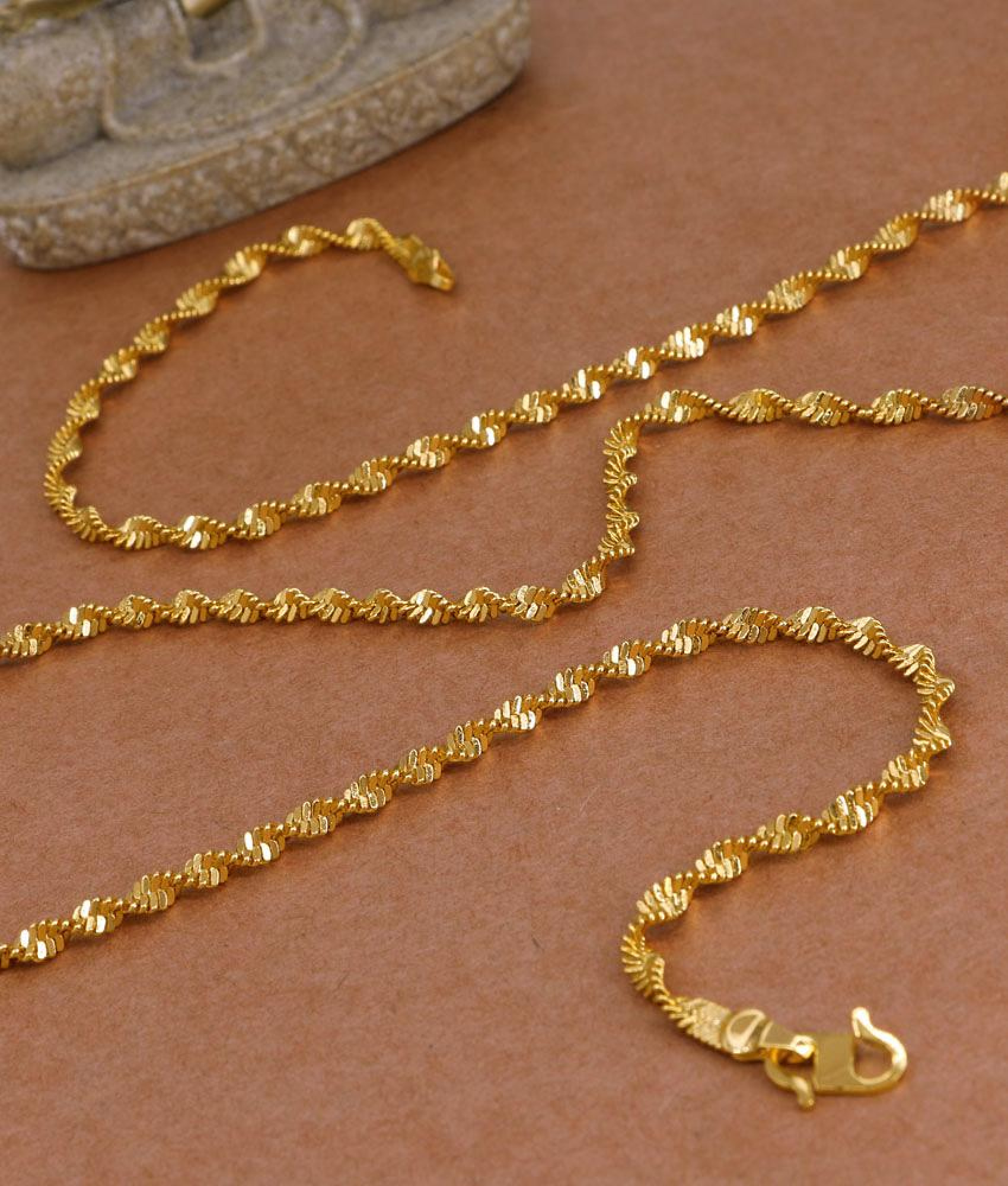 CGLM138 Regular Wear One Gram Gold Spiral Chain Design Shop Online