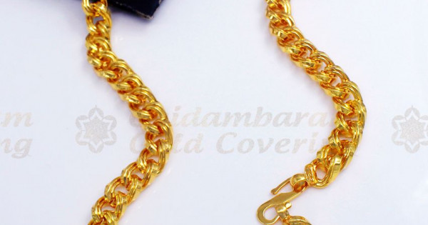 CGLM59 Over Thick Hollow Design Long Gold Chain Mens Party Wear