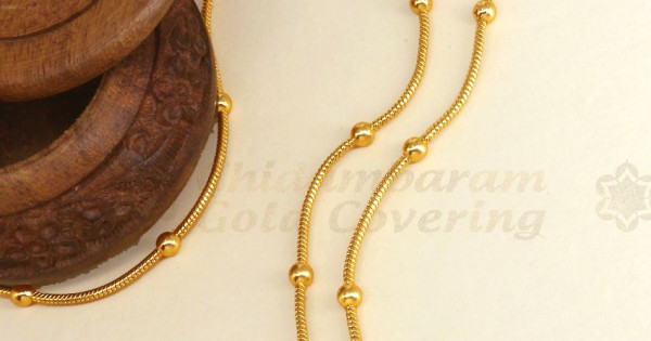 Buy Online Pure Gold Plated Chain Rope Design With Golden Balls