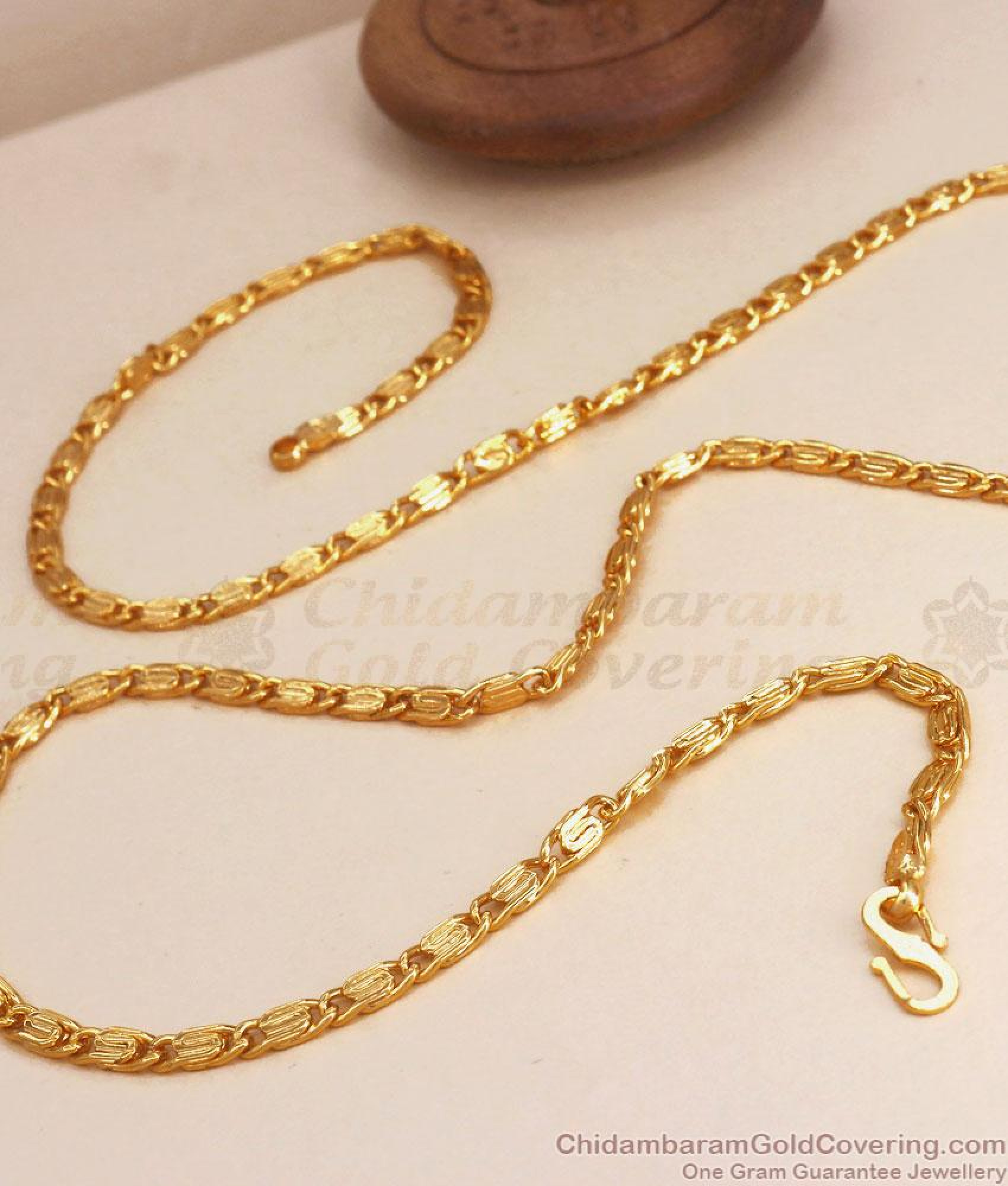 CGLM85 Stylish Thin 1 Gram Gold Chain For Mens Daily Wear Collections ...