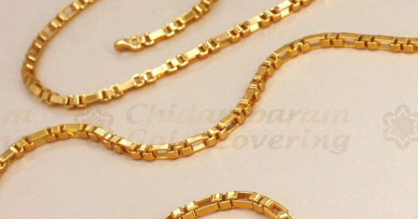 CGLM86 Original Gold Plated Chains Interlocked Design Regular Wear ...