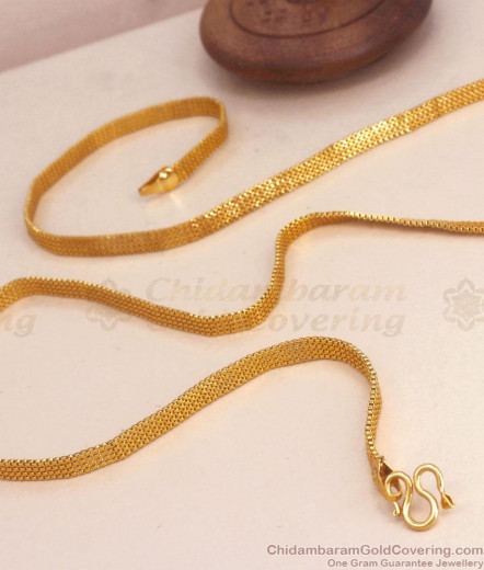 CHRT42-LG - 30 inches Latest S Cut One Gram Gold Chain Design for Daily Use