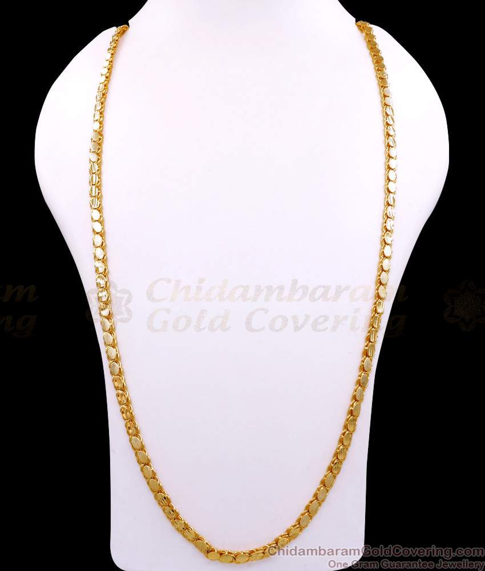CHRT108-LG 30 Inch Long Oval Shaped Gold Plated Chain Design For Women ...