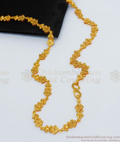 CHRT28 - Heart Cut Model One Gram Gold Thick Chain Latest Designs