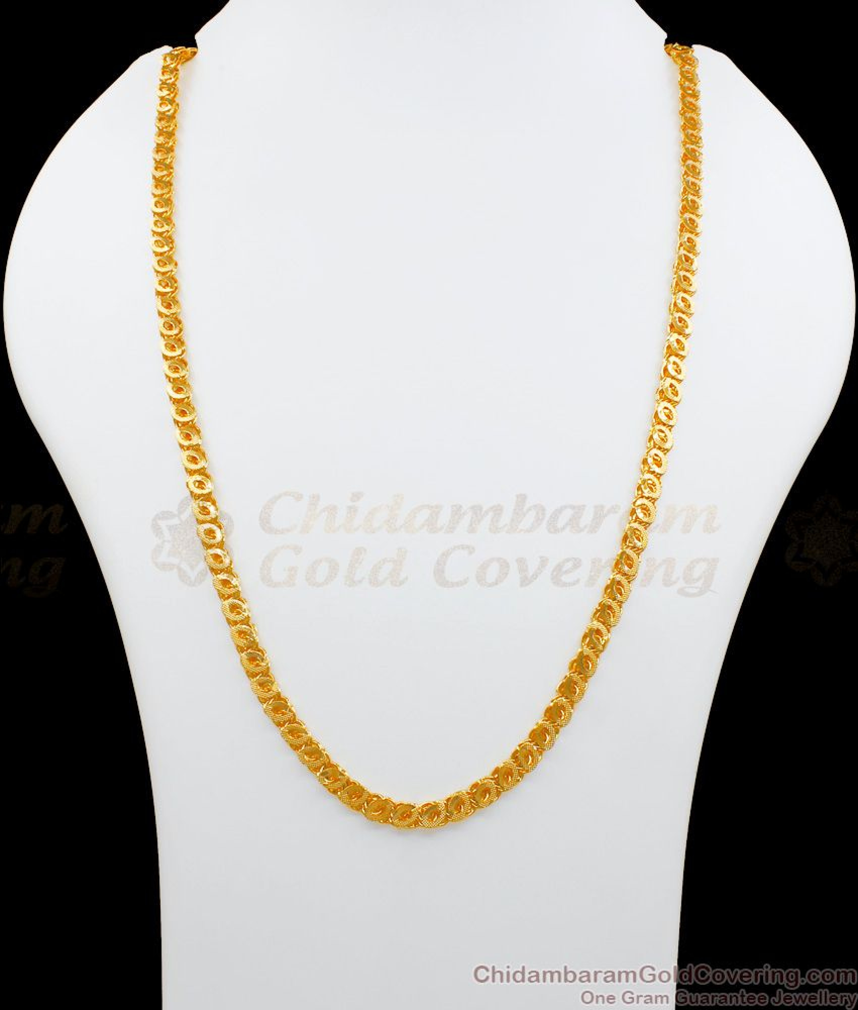 Buy Latest Oval Cut One Gram Gold Chain Design for Ladies