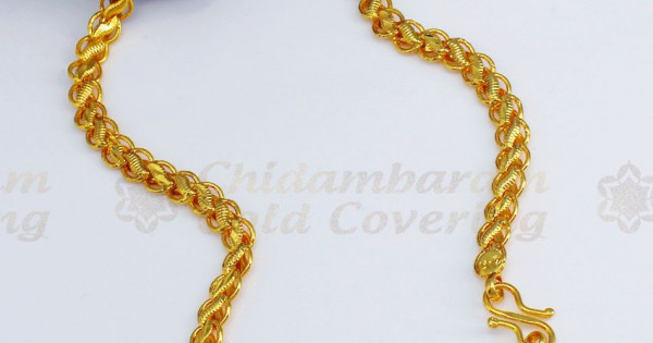 CHRT57 Lotus Leaf Design One Gram Gold Chain Shop Online