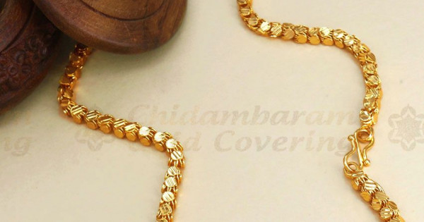 CHRT68 Stylish Gold Imitation Chain 4 Side Oval Design Shop Online