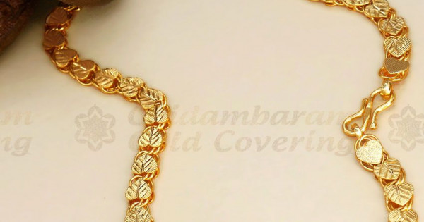 CHRT74 Grand Leaf And Heart Pattern 1 Gram Gold Chain Shop Online
