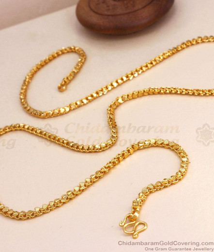 CHRT42-LG - 30 inches Latest S Cut One Gram Gold Chain Design for Daily Use