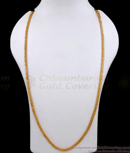 CHRT89-LG 30 Inch Long Broad Andhra Designs Gold Chain Regular Use ...