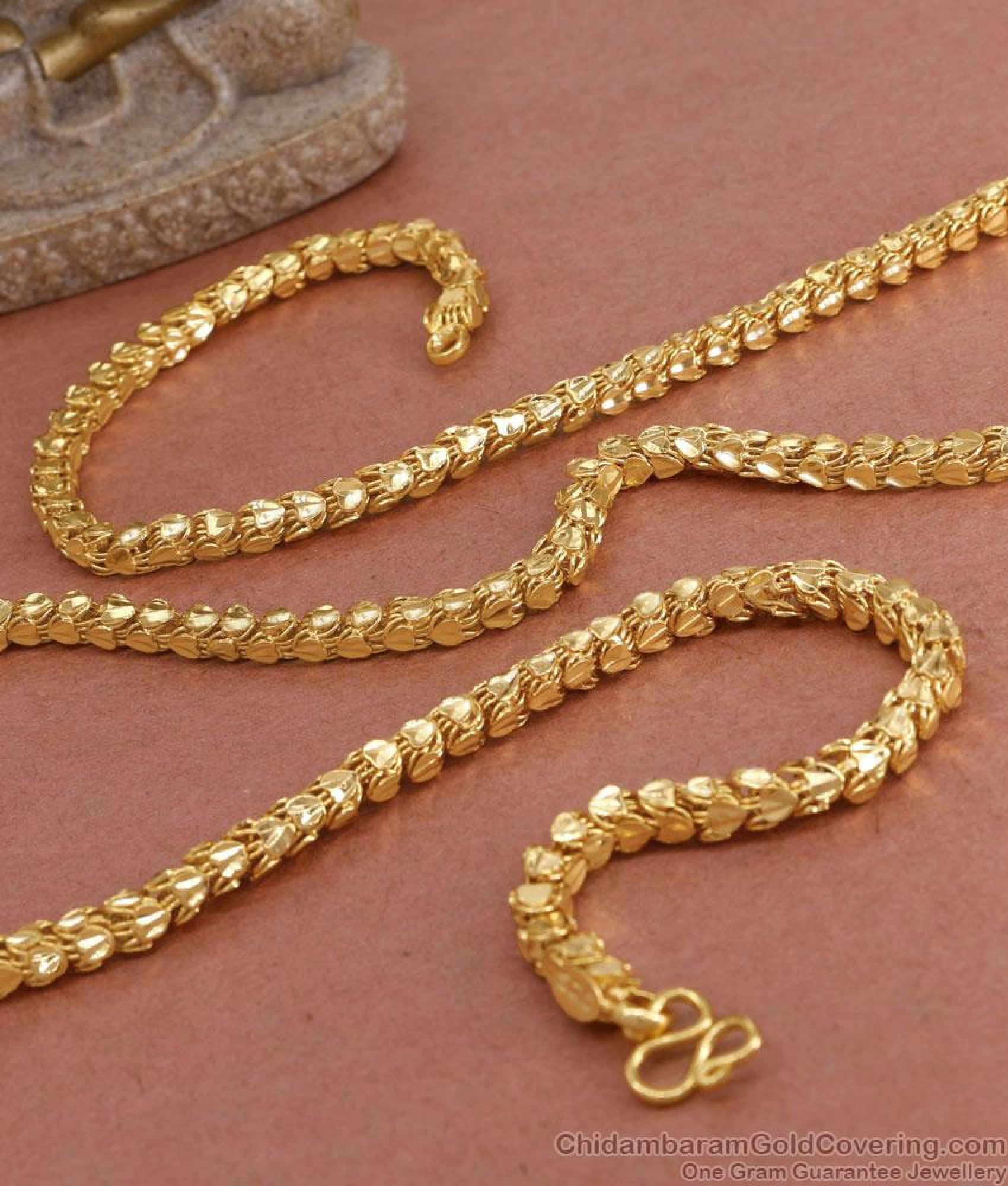 CHRT95 High Quality Heart Shaped Gold Imitation Square Cut Chain