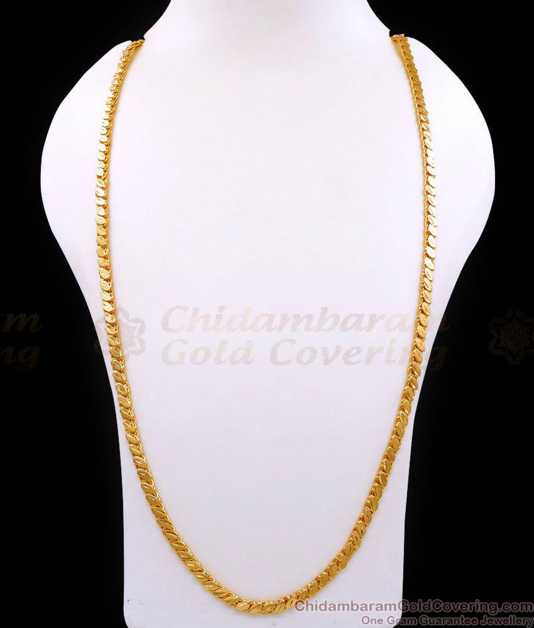 CHRT97-LG - 30 Inch Long Oval Cut Gold Imitation Chain For Daily Wear