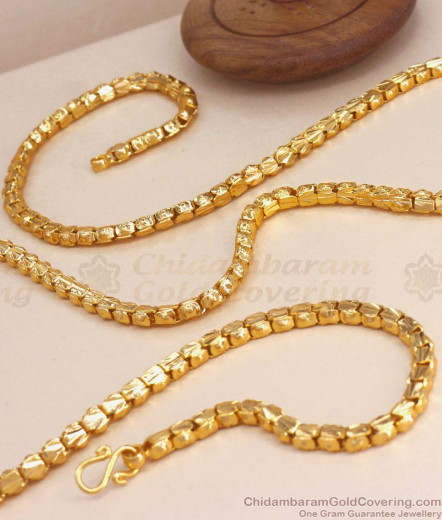 CJAY04 - Traditional Box Design One Gram Gold Chain for Daily Use
