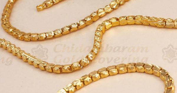 CJAY06 Stylish Gold Beaded Box Type One Gram Gold Chain For Regular Use