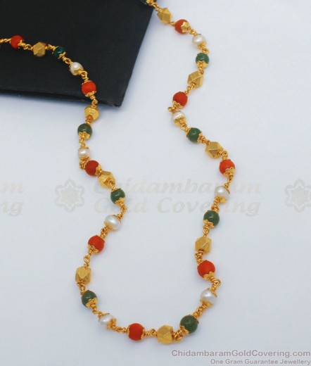 CKMN10 One Chidambaram Gold Plated Jewellery Kerala Navamani Malai ...