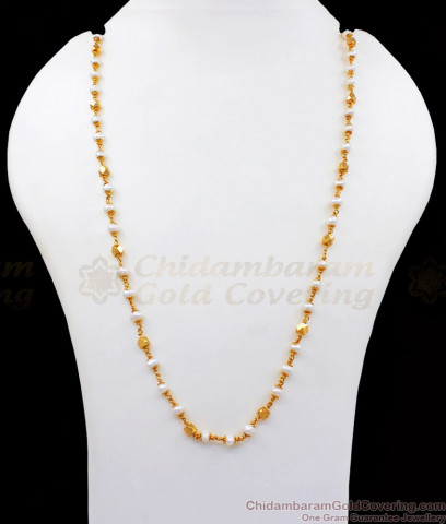 CKMN48 Thin Gold Mani Malai One Gram Gold Chain Design For Daily Use ...