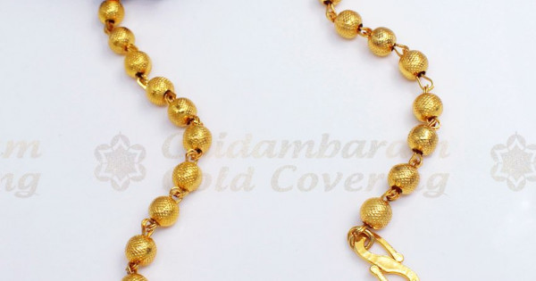 CKMN101 Gold Balls Design Long Gold Chain Daily Wear