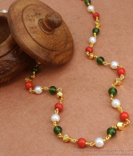 CKMN79 Double Line Black Crystal One Gram Gold Chain Models for Women