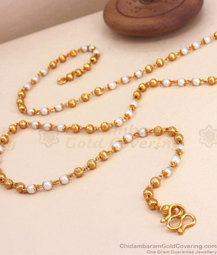 CHRT42-LG - 30 inches Latest S Cut One Gram Gold Chain Design for Daily Use