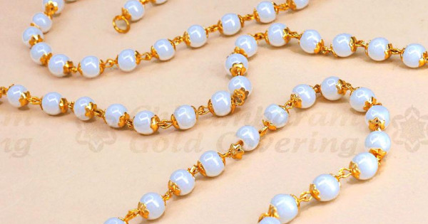 CKMN156-LG 30 Inch Long One Gram Gold Muthu Malai Pearl Chain For ...