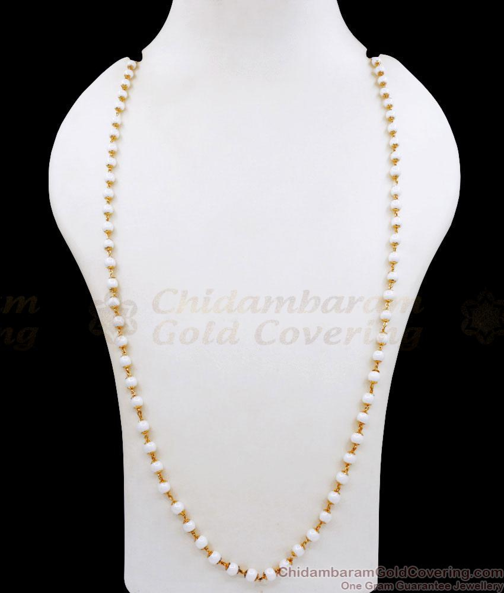 CKMN156-LG 30 Inch Long One Gram Gold Muthu Malai Pearl Chain For ...
