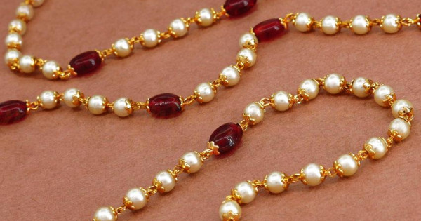 CKMN160 New Model Pearl Chain Women Muthu Mala Collections