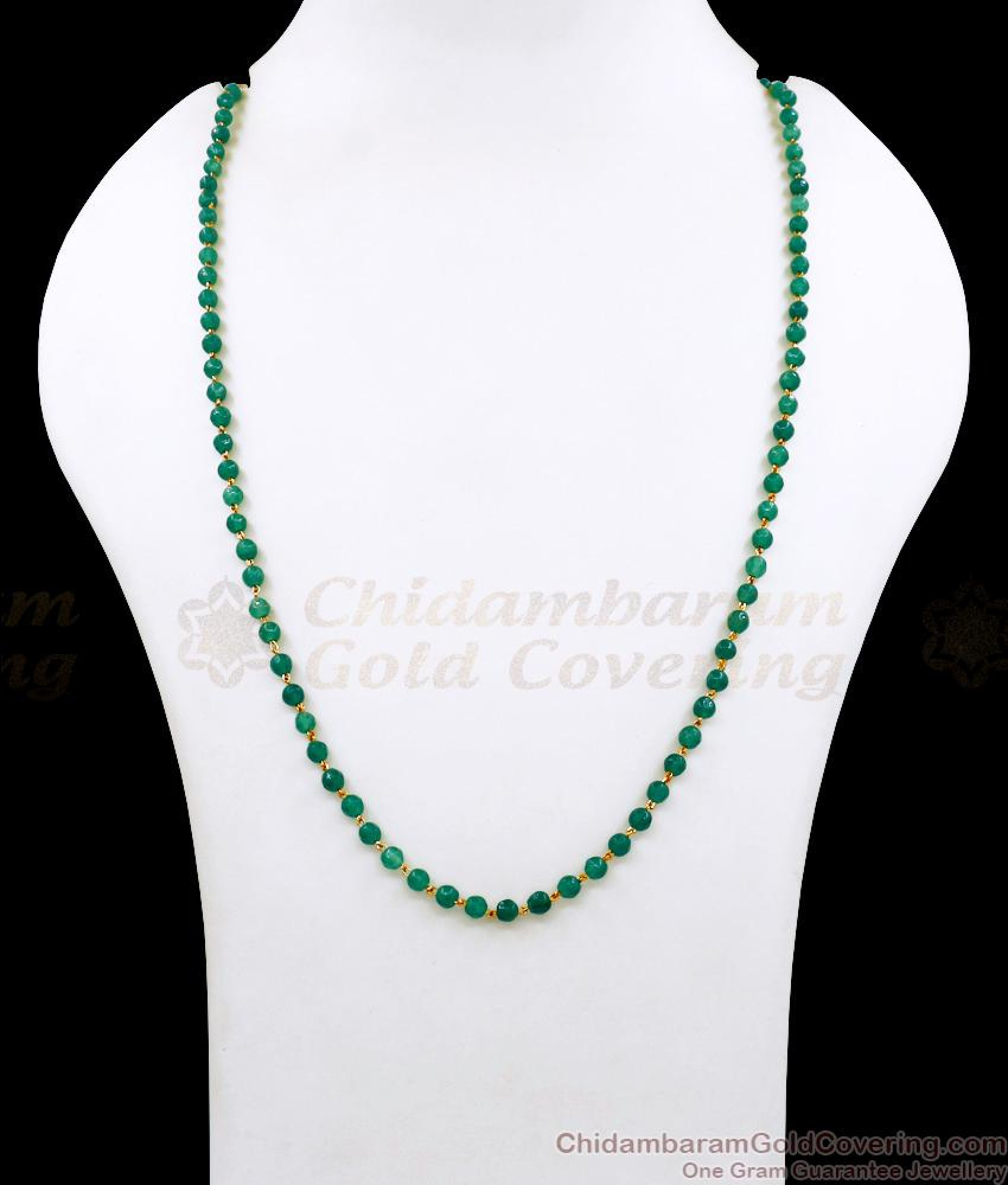CKMN164 Handmade Jaipuri Green Jade Mala Regular Use Design