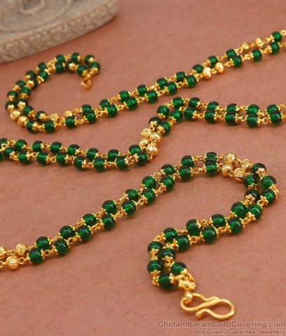 CKMN07-LG - 30 inches Gold Plated Kerala Pure Mani Chain