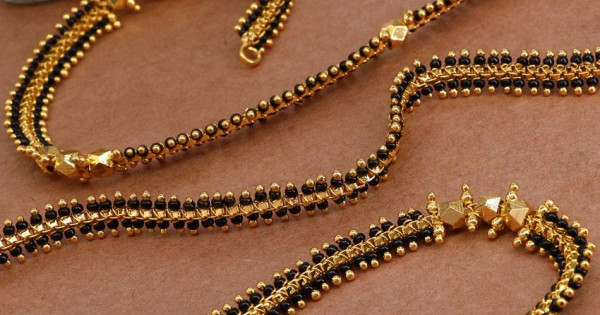 CKMN186 Unique Handmade Karimani Malai Gold Plated Thali Chain