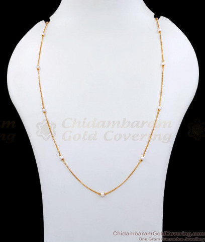 CKMN167 Oval Beads Gold Chain Pavazha Malai Designs