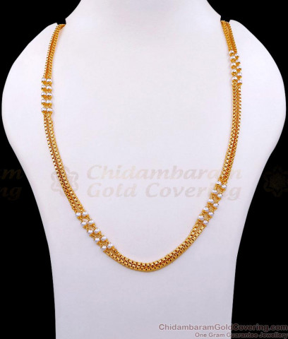 CKMN79 Double Line Black Crystal One Gram Gold Chain Models for Women