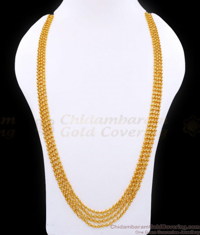 CKMN220-LG 30 Inch Long One Gram Gold Rettavadam Chain Design For Women