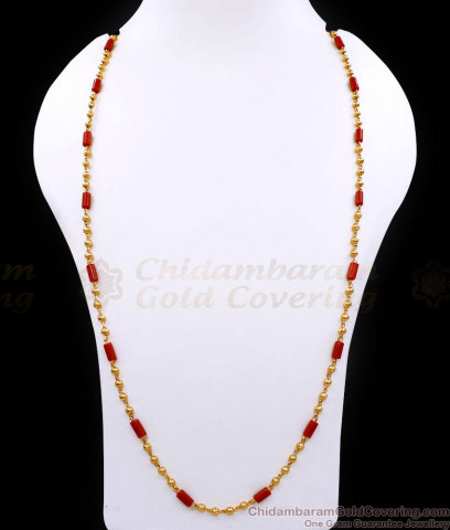 CKMN220-LG 30 Inch Long One Gram Gold Rettavadam Chain Design For Women