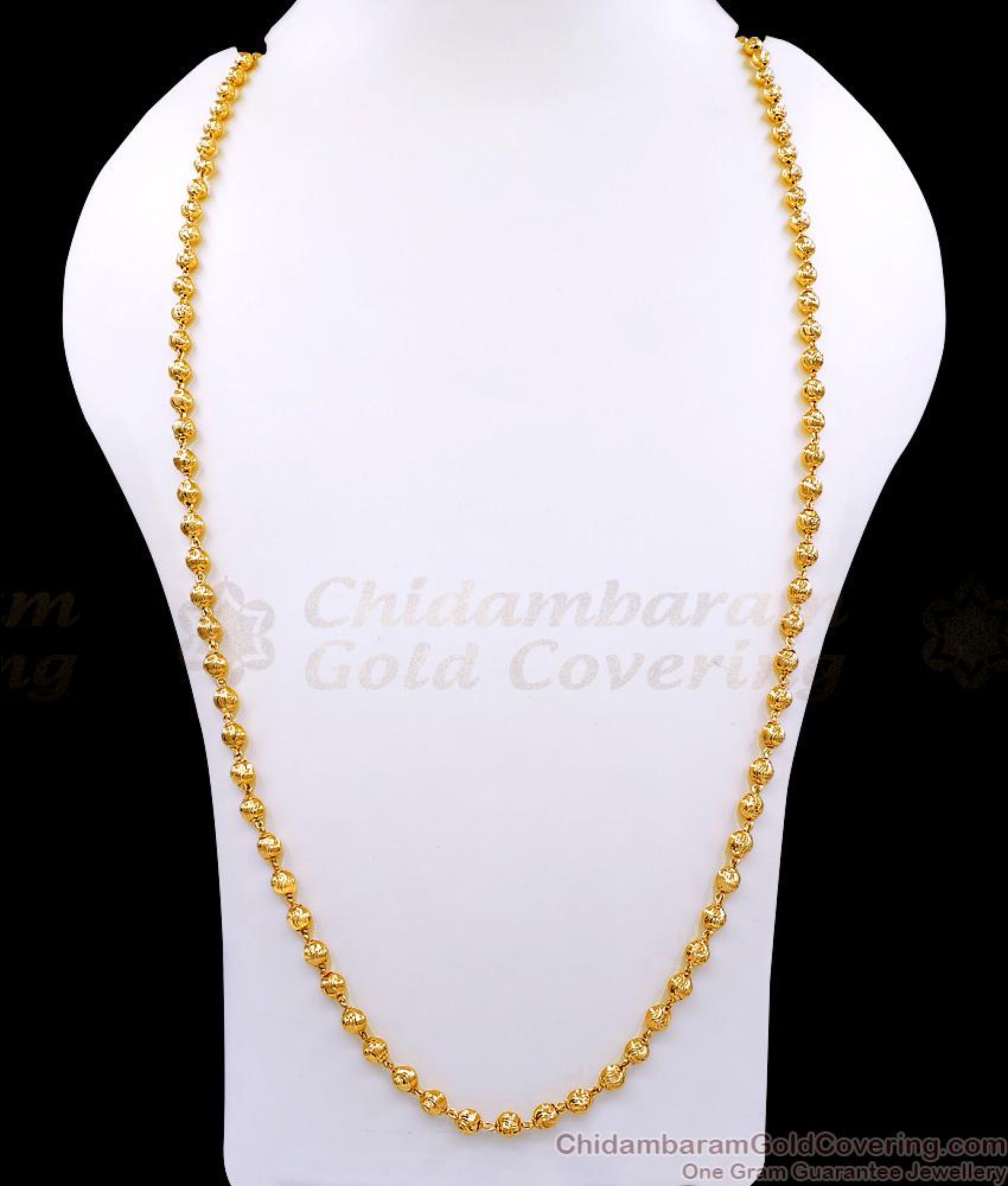 CKMN47-Lg 30 Inch Long Gold Mani Malai One Gram Gold Chain Design For ...