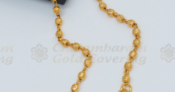 CKMN48 Thin Gold Mani Malai One Gram Gold Chain Design For Daily Use ...