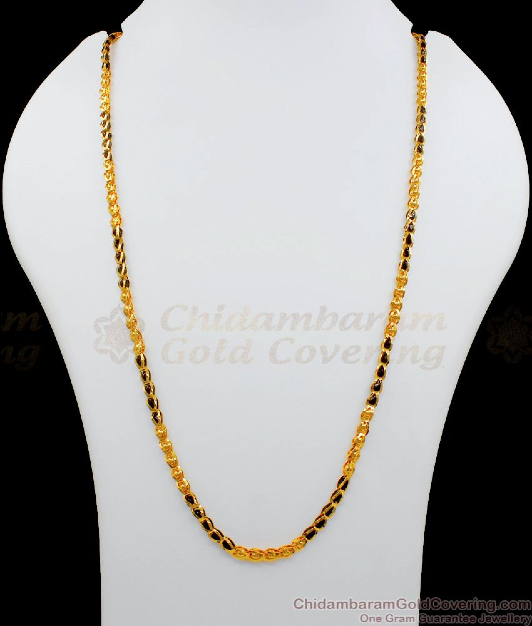 Buy Beautiful Black Crystal One Gram Gold Chain Models for Women