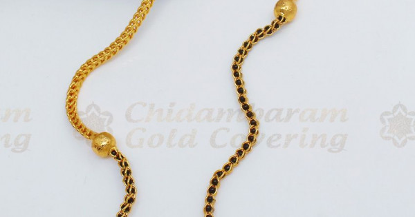 Buy Traditional Black Crystal One Gram Gold Chain Models for Women