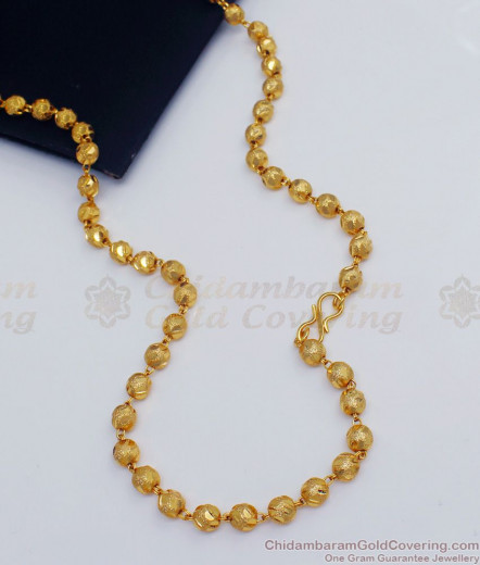 CKMN61 - Pavala Mani Malai One Gram Gold Chain Design For Daily Use
