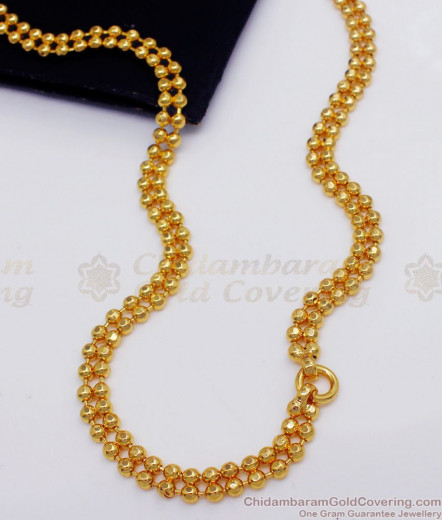 CKMN27 - Gold Plated Double Layer Rettavadam Design Guarantee Chain