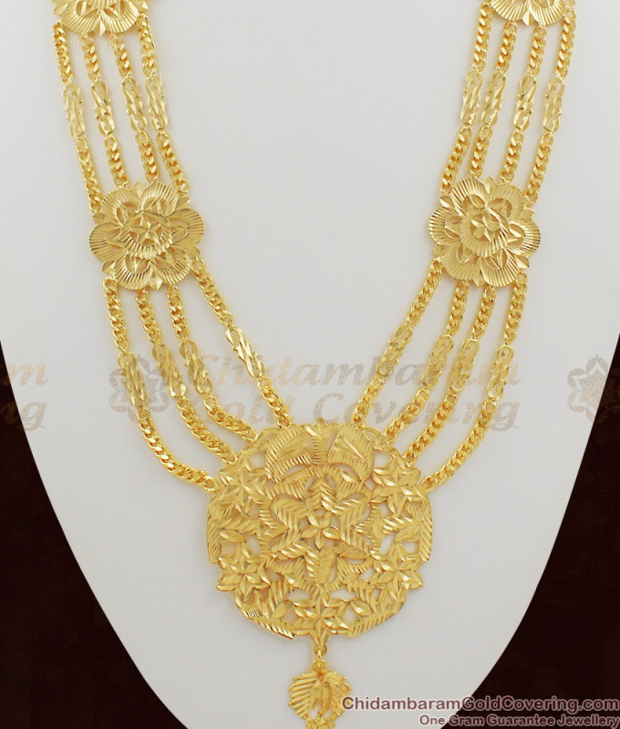 Kasu Malai, Ruby Stone Gold Plated Aaram, American Diamond Aaram ...