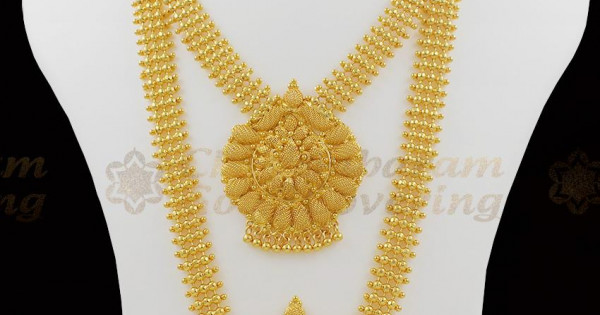 Attractive Double Layer Haram Gold Design Collection For Wedding HR1031