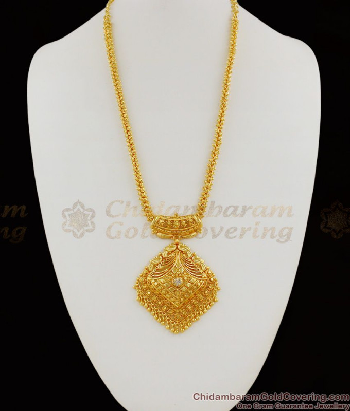 Kasu Malai, Ruby Stone Gold Plated Aaram, American Diamond Aaram ...