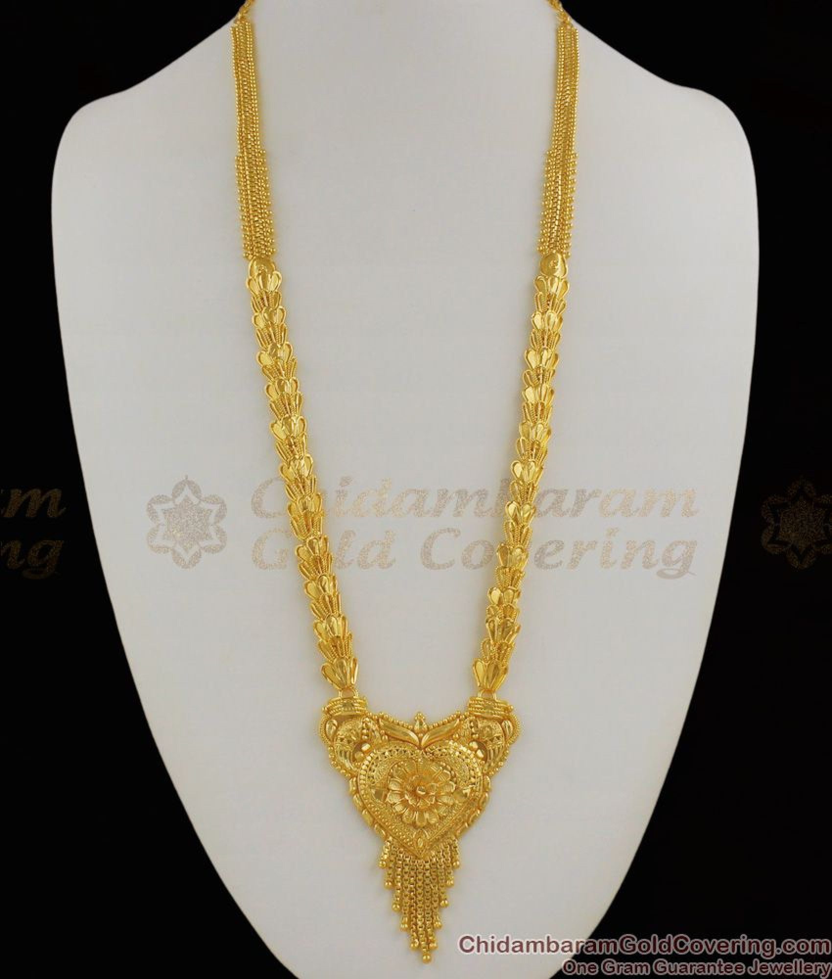 Calcutta Design Aspiring Gold Plated Bridal Haram Jewelry For Marriage ...